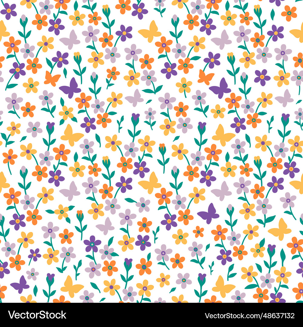 A pattern of purple yellow orange mint Royalty Free Vector