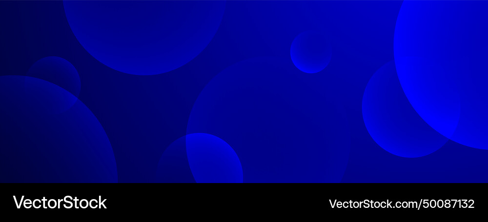 Blue abstract banner with simple geometric shapes Vector Image