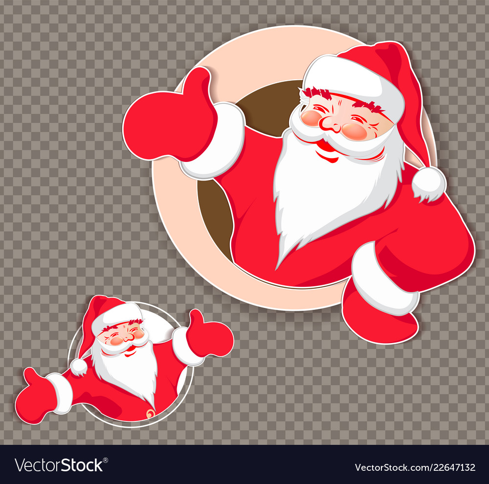 Christmas drawing with a silhouette of santa claus