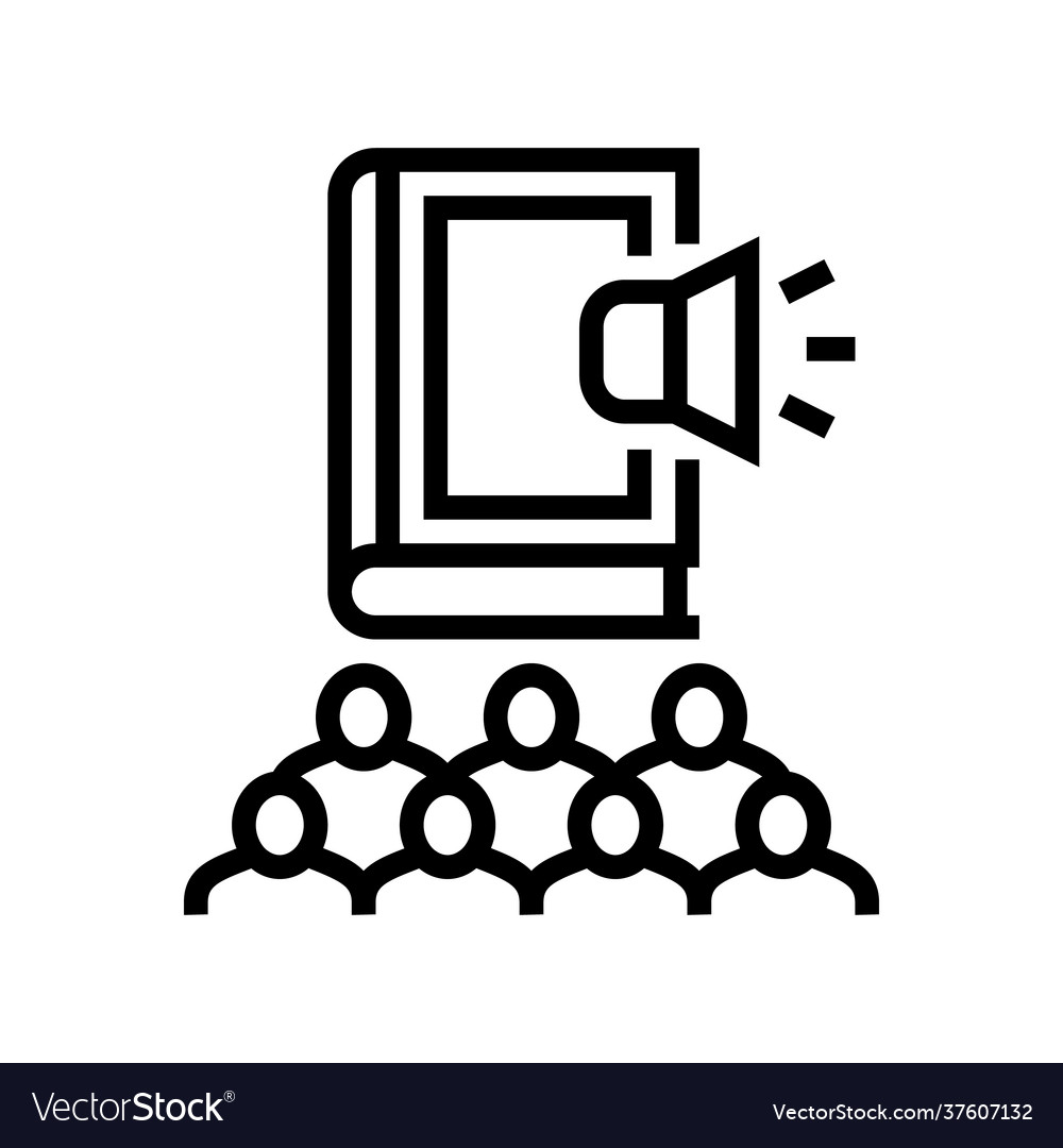 Class reading education book line icon Royalty Free Vector