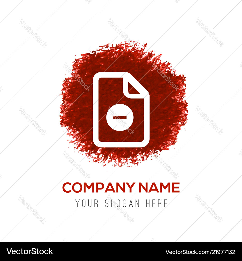 Computer files icons - red watercolor circle Vector Image