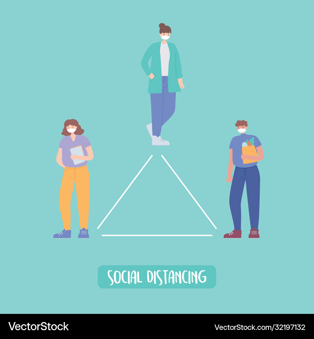 Covid19 19 coronavirus social distancing Vector Image