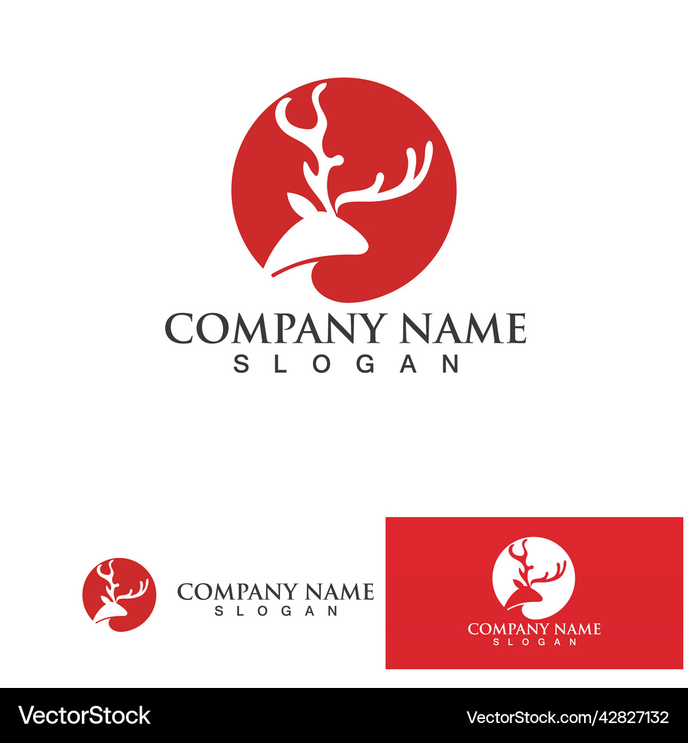 Deer antlers logo template design Royalty Free Vector Image