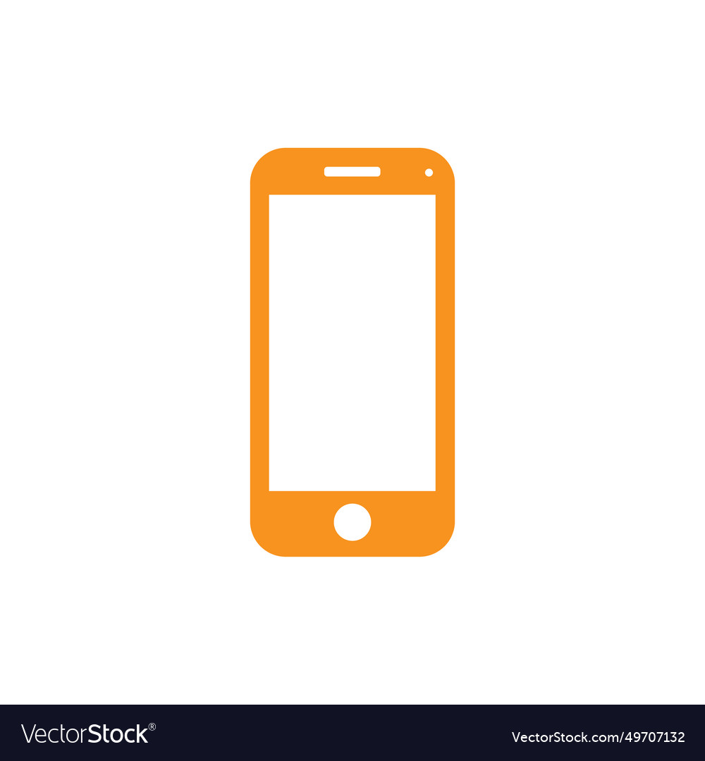 Eps10 orange touchscreen mobile phone icon Vector Image Eps10 orange touchscreen mobile phone icon Vector Image