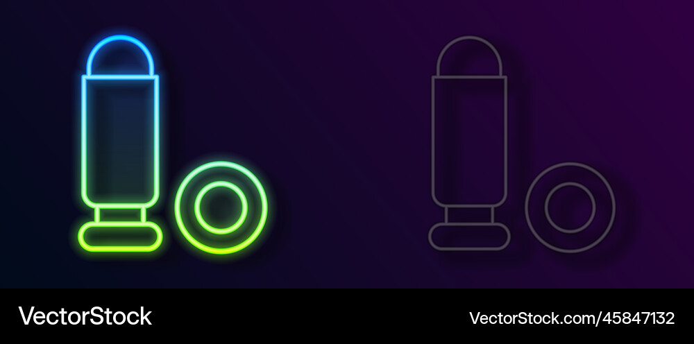 Glowing neon line bullet icon isolated on black Vector Image