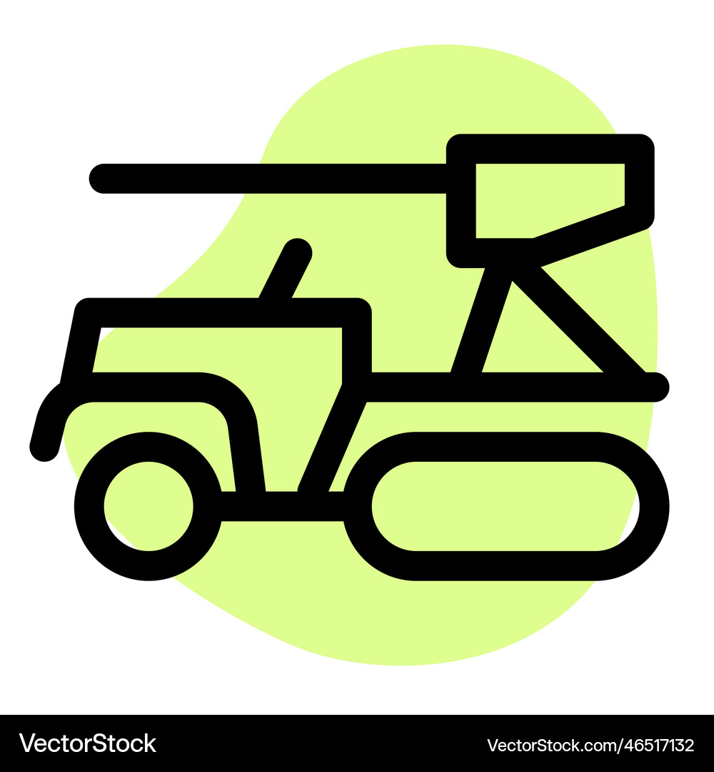 Heavy weapon equipped war car with turret Vector Image