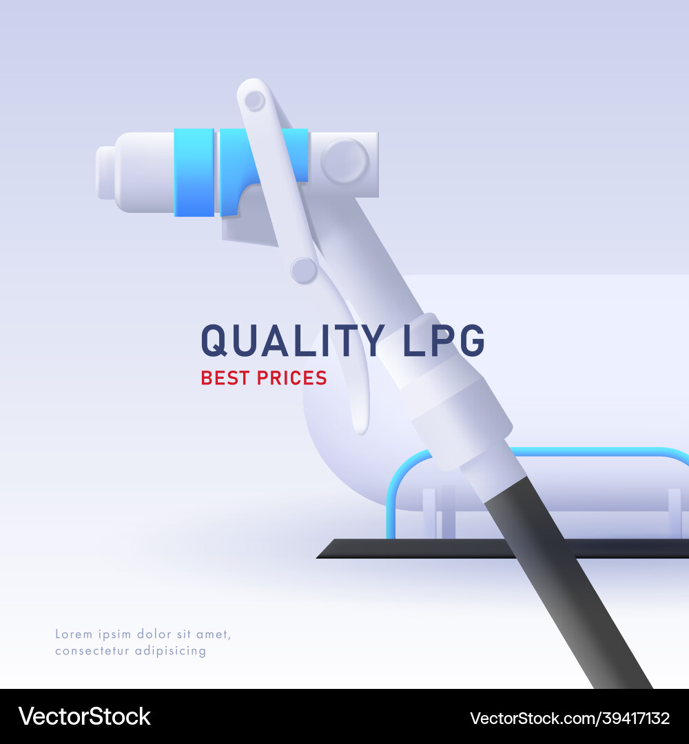 Lpg station equipment 3d with gas Royalty Free Vector Image