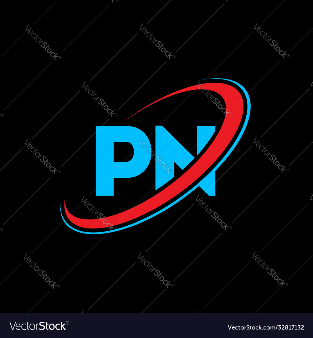 Pn p n letter logo design initial link Royalty Free Vector