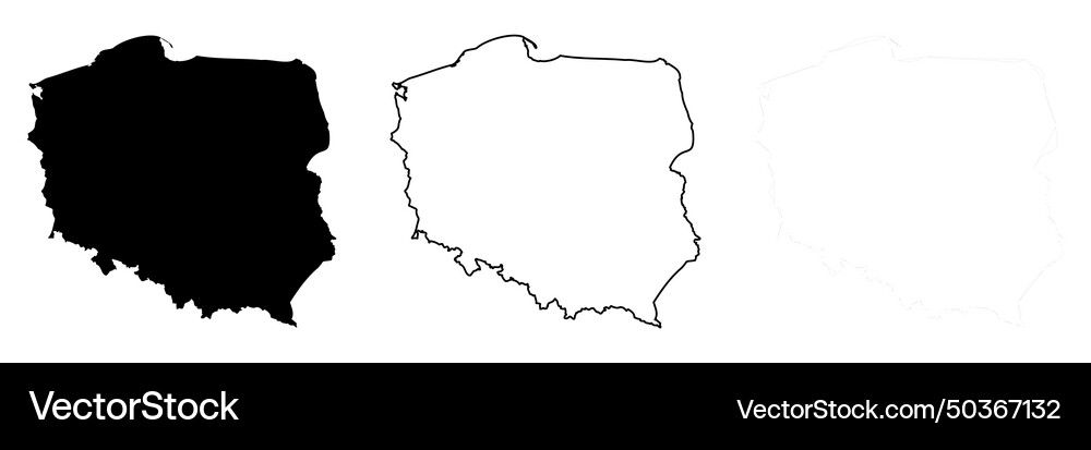 Poland country map silhouette and outlines Vector Image