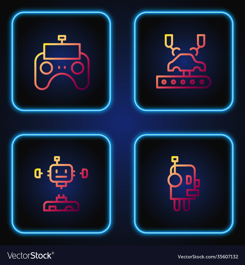Set line robot disassembled robot remote control Vector Image Set line robot disassembled robot remote control Vector Image