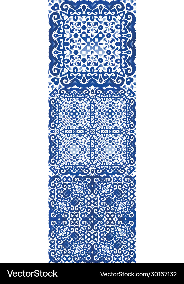 Traditional ornate motive in ceramic tile Vector Image