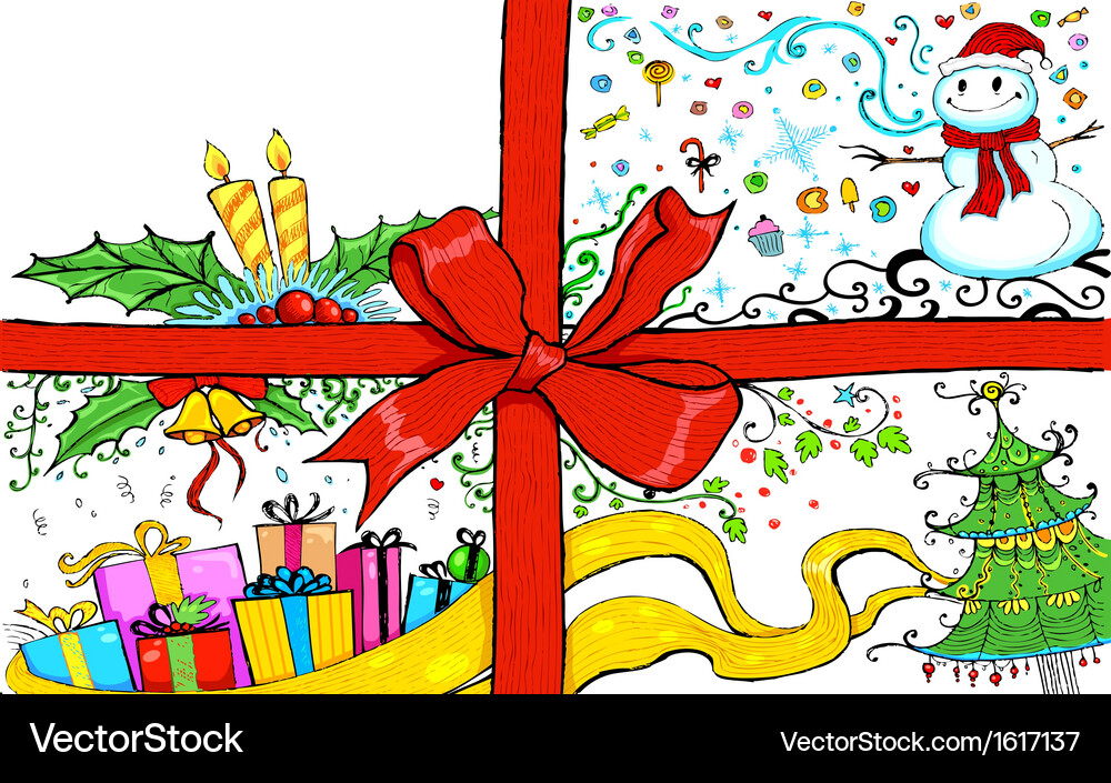 Christmas doodle Royalty Free Vector Image - VectorStock