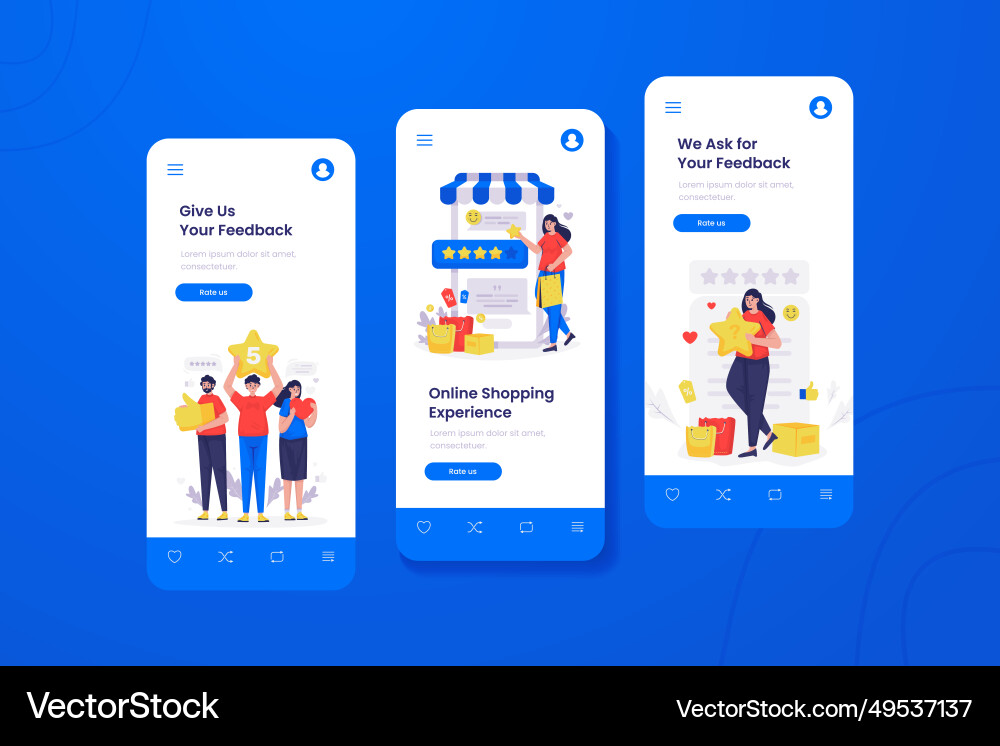 Customer feedback online shopping ratings onboard Vector Image