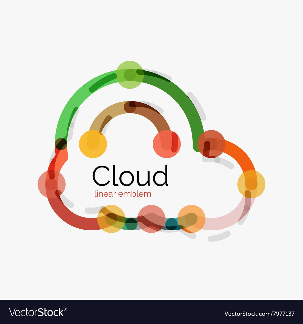 Flat design cloud icon background Royalty Free Vector Image