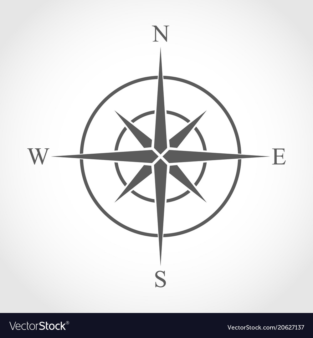 Gray compass icon Royalty Free Vector Image - VectorStock