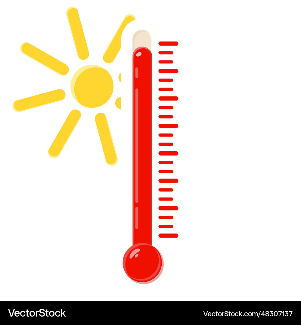 Hot thermometer temperature weather thermometers Vector Image