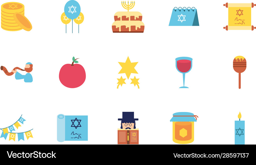 Isolated jewish icon set design Royalty Free Vector Image