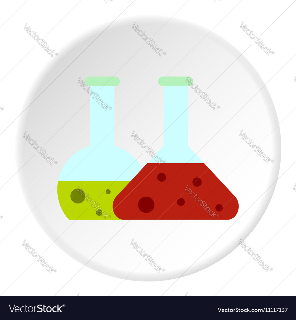 Laboratory flasks icon flat style Royalty Free Vector Image
