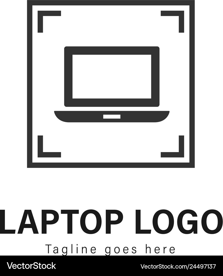 Laptop template design logo with modern Royalty Free Vector