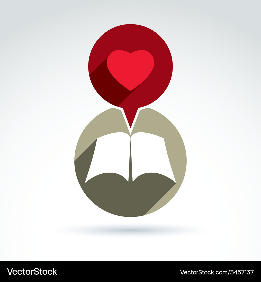 Love story concept open book with blank sheets Vector Image