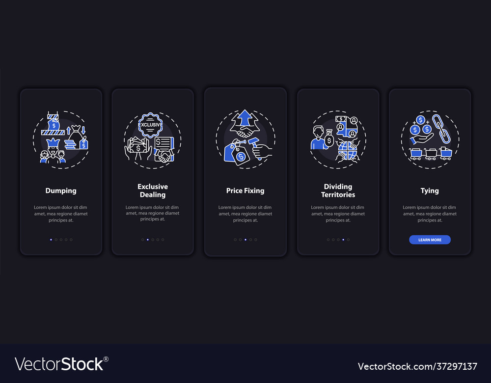 Noncompetitive methods onboarding mobile app page Vector Image