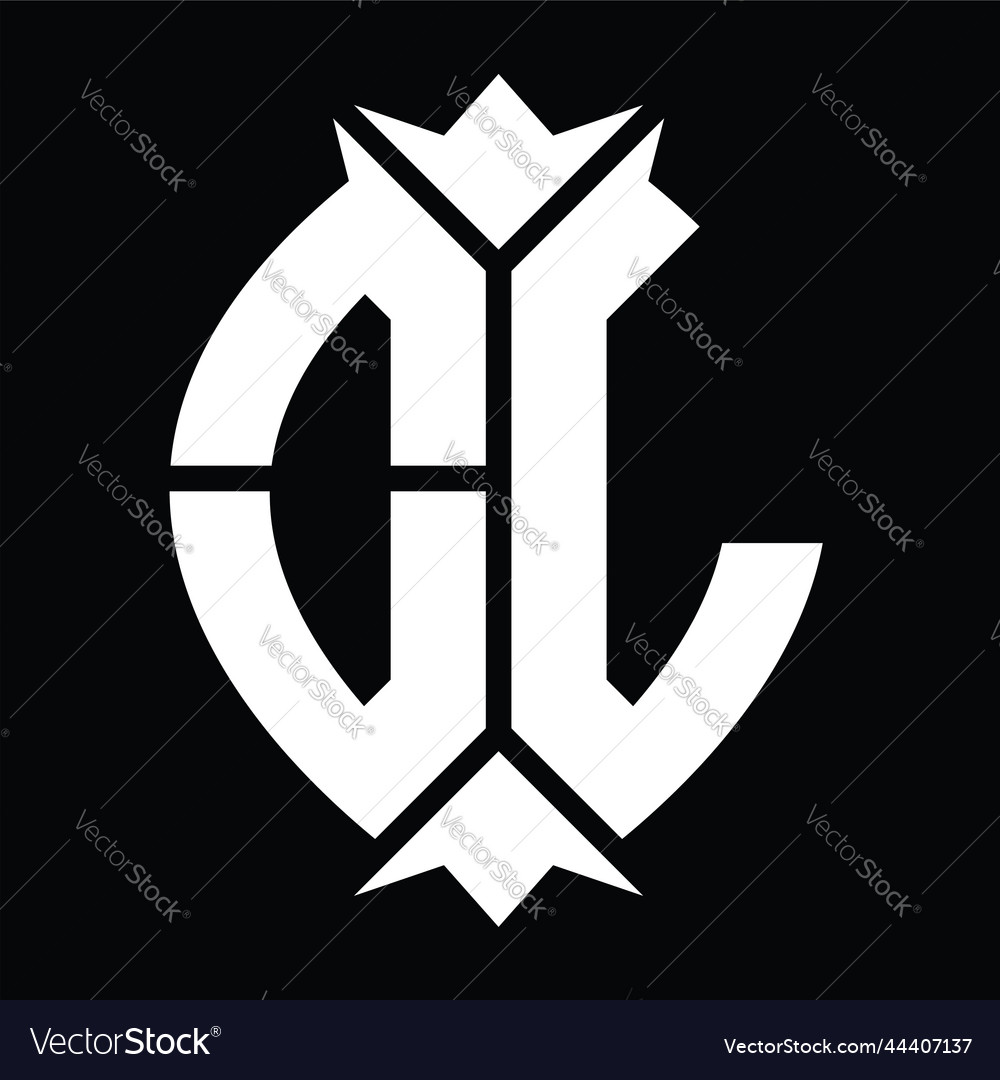 Ol logo monogram shield leaf design template Vector Image