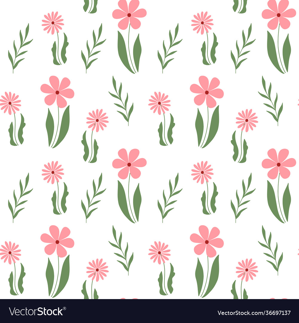 Seamless spring pattern floral with flowers Vector Image