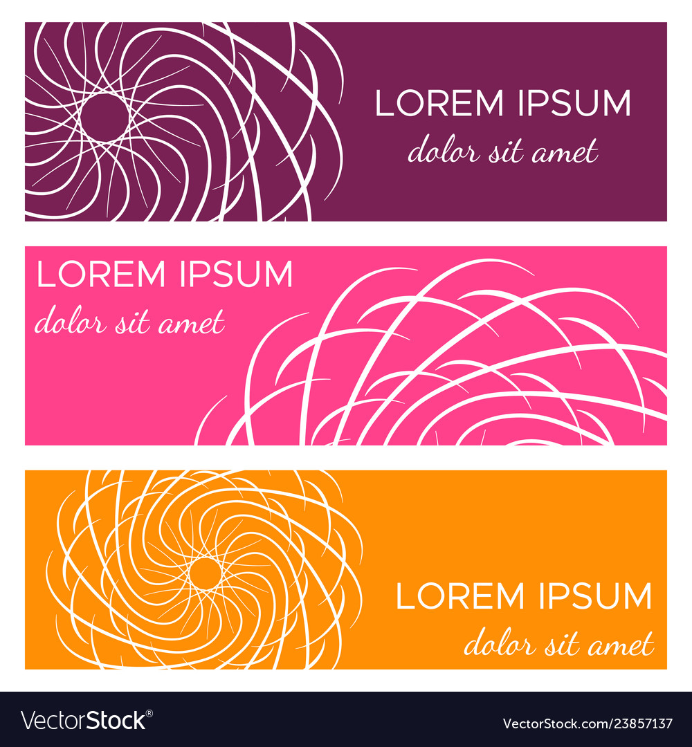 Set of abstract horizontal header banners Vector Image