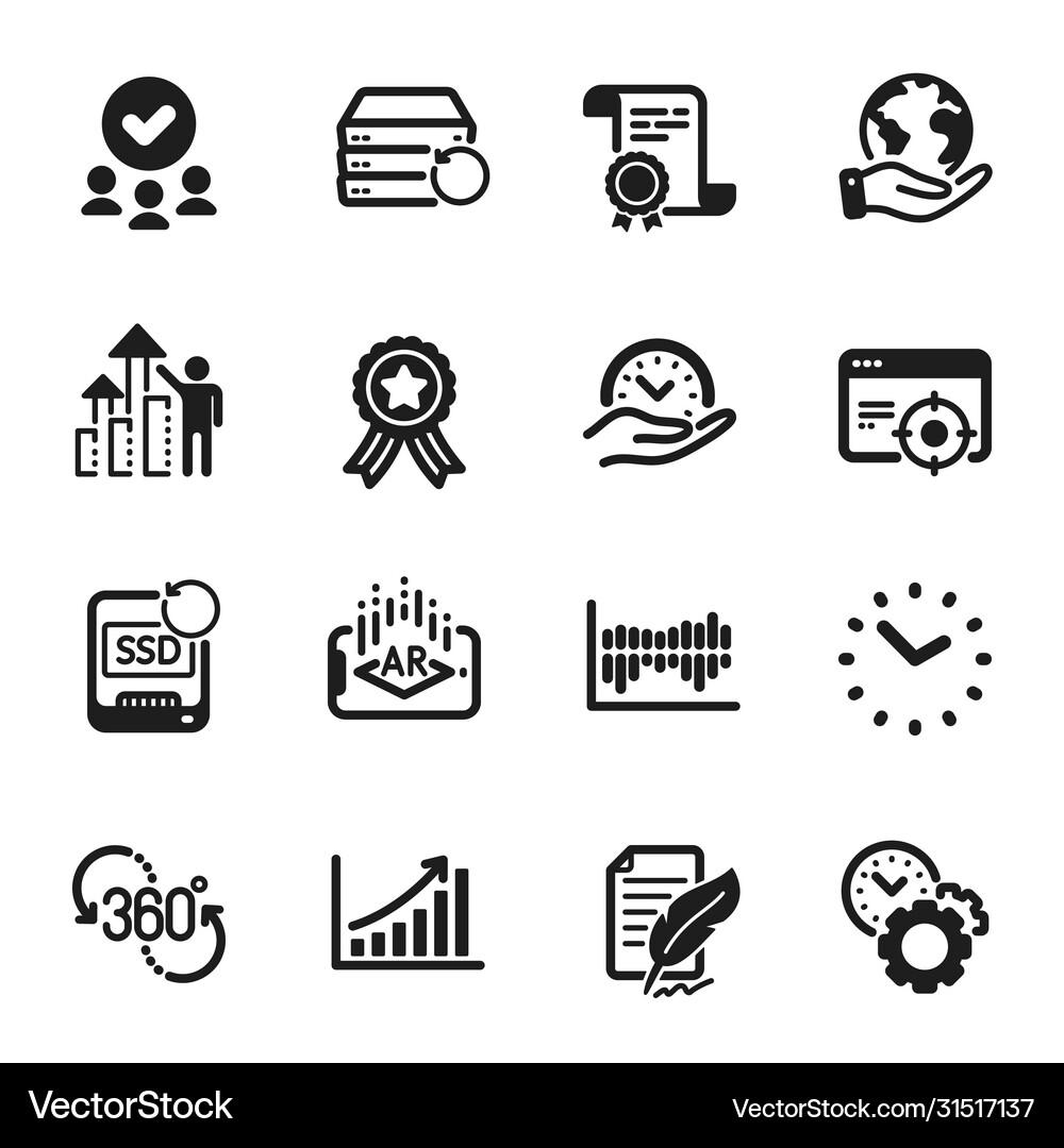 Set science icons such as time column diagram Vector Image