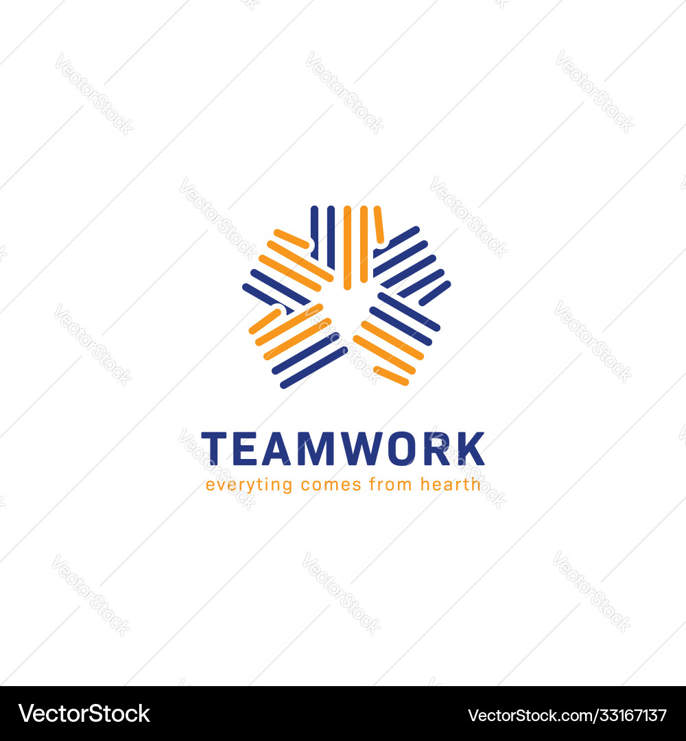 Stripe hand teamwork together logo icon symbol Vector Image