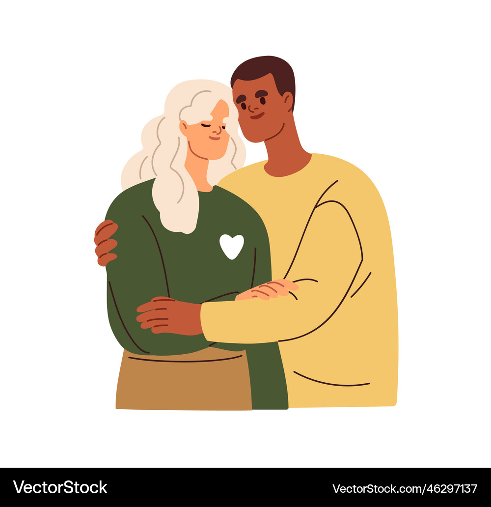 Support and care in love couple supportive Vector Image