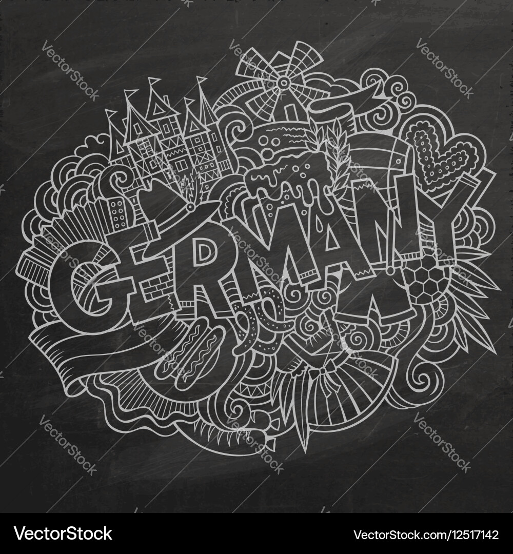 Cartoon cute doodles Germany Royalty Free Vector Image