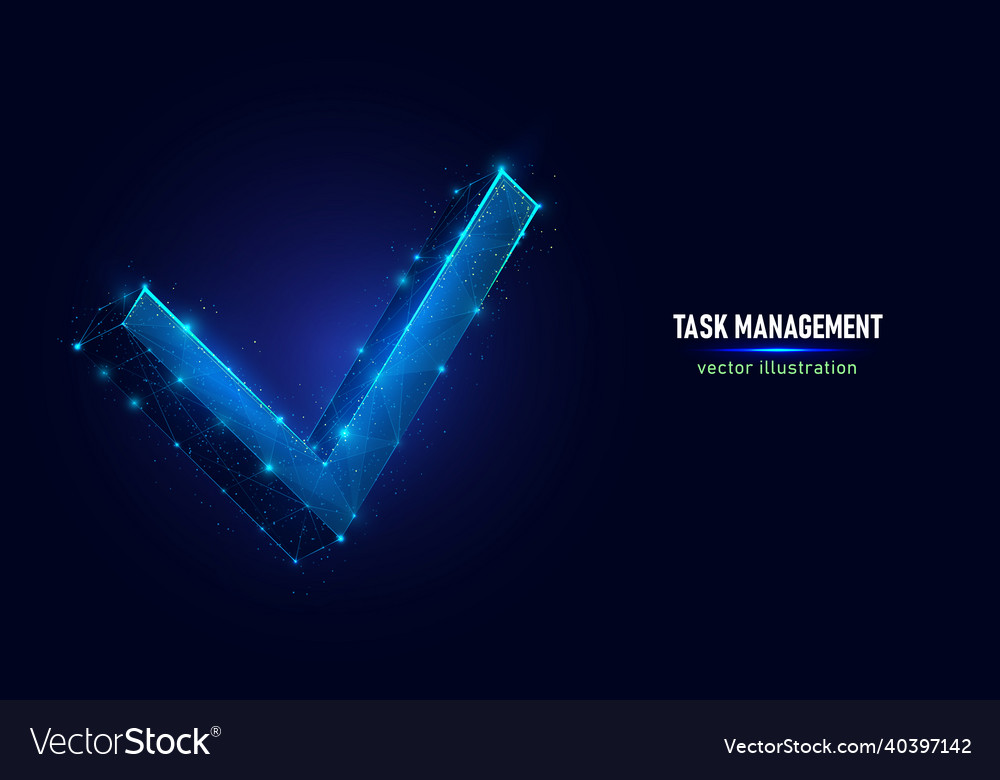 Check mark low poly Royalty Free Vector Image - VectorStock