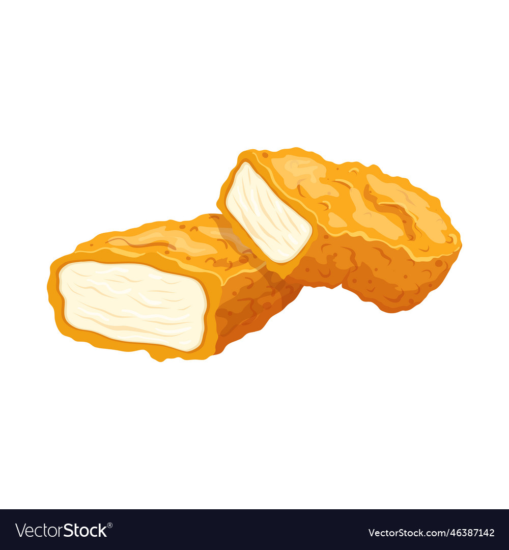 Chicken nuggets fried cartoon Royalty Free Vector Image
