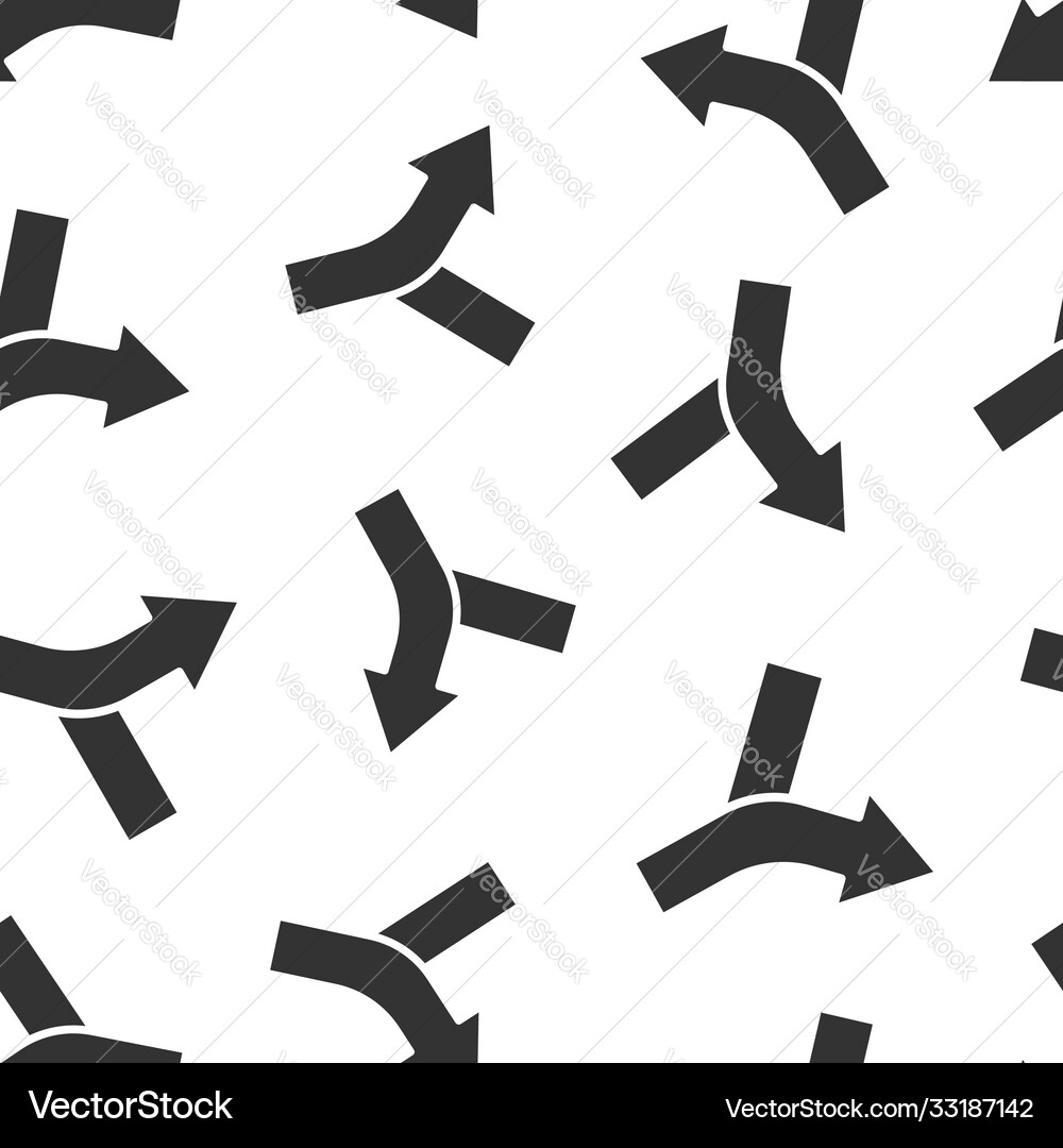 Crossroad icon in flat style road direction Vector Image