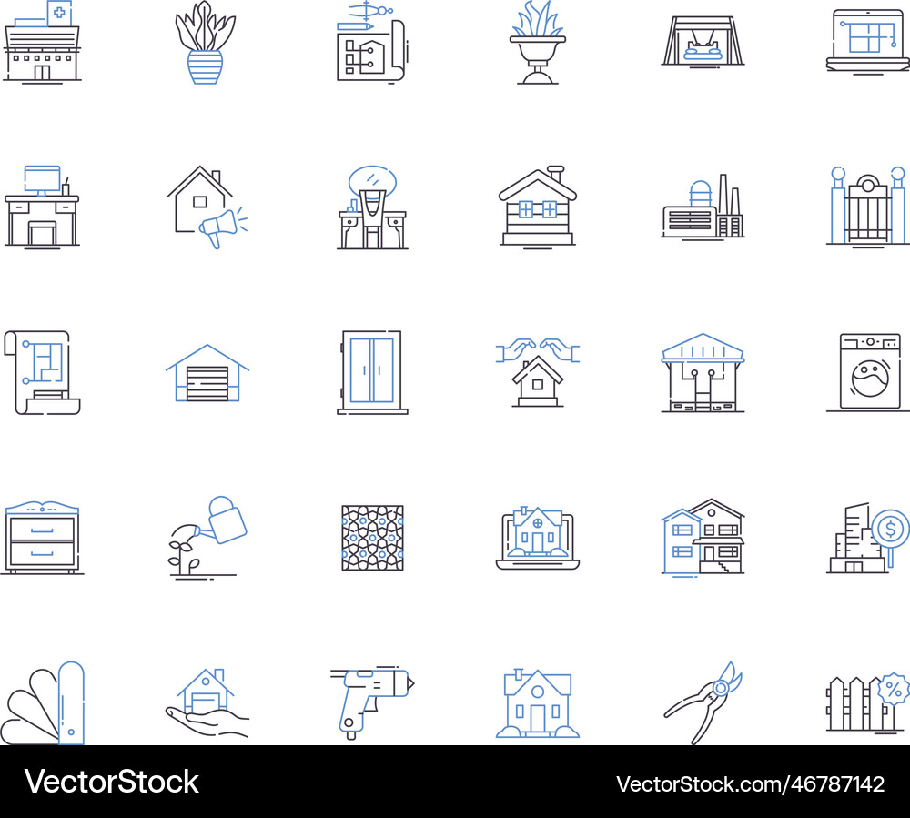 Expansion project line icons collection growth Vector Image