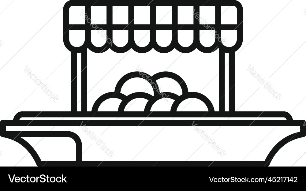 Floating market icon outline river boat Royalty Free Vector