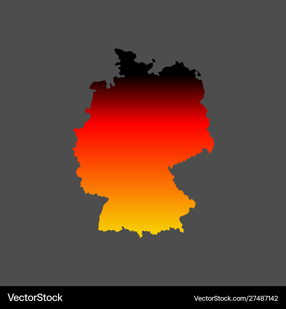 Germany map in national colors on grey background Vector Image