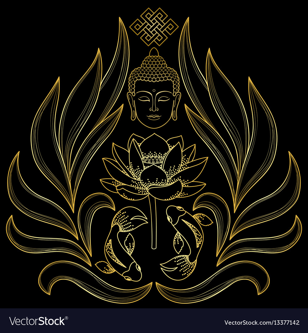 Gold buddha pattern Royalty Free Vector Image - VectorStock
