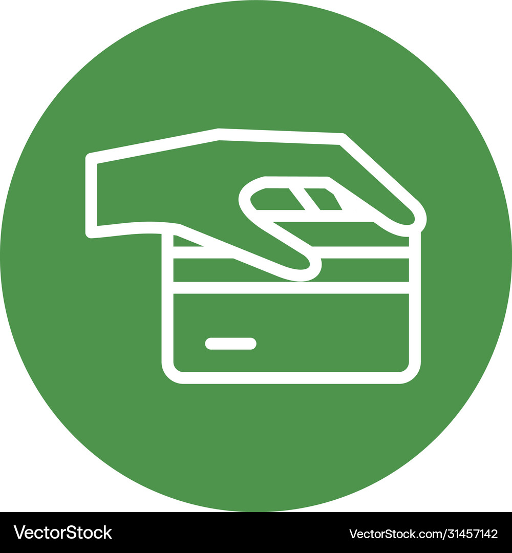 Hand with credit card line style icon Royalty Free Vector