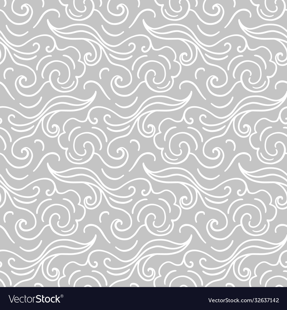 Ocean waves seamless pattern Royalty Free Vector Image