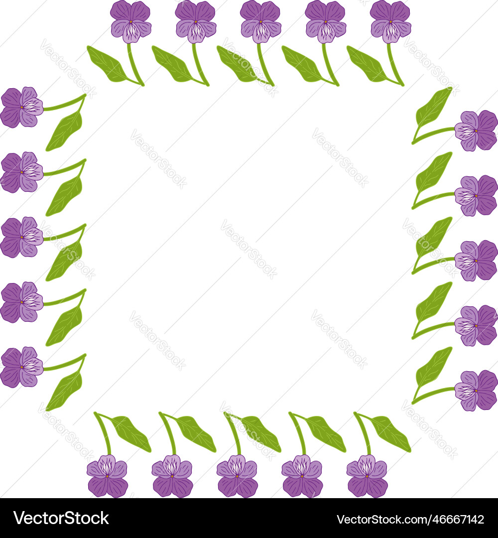 Square frame with vertical forest viola Royalty Free Vector