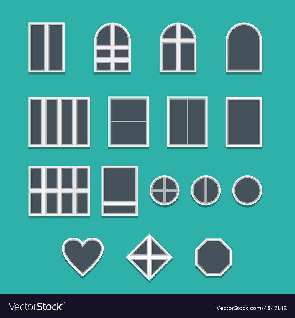 Various windows Royalty Free Vector Image - VectorStock