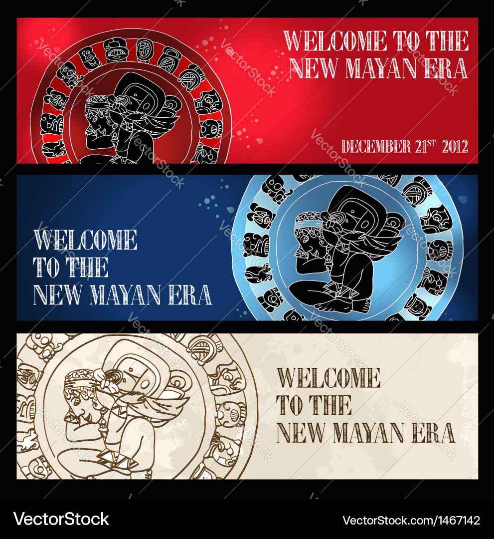 Welcome new mayan era banner Royalty Free Vector Image