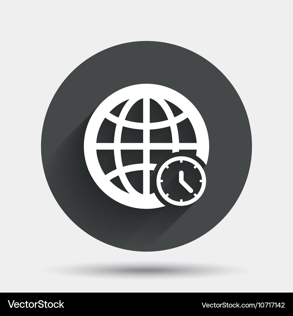 World time sign icon universal symbol Royalty Free Vector