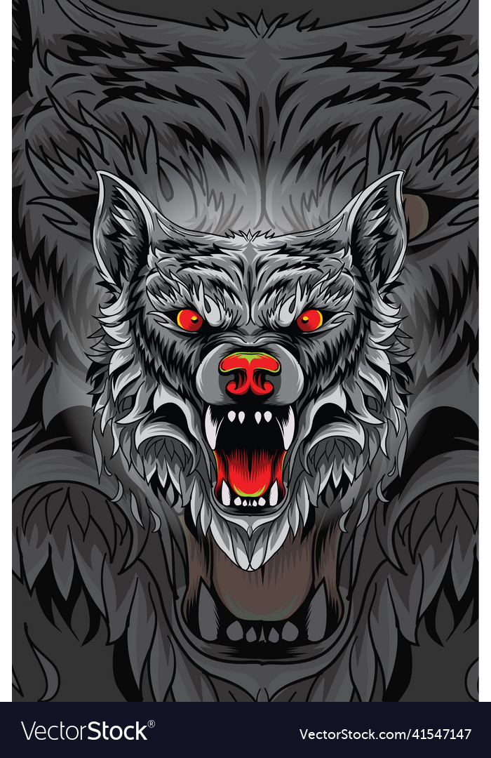Angry wolf Royalty Free Vector Image - VectorStock