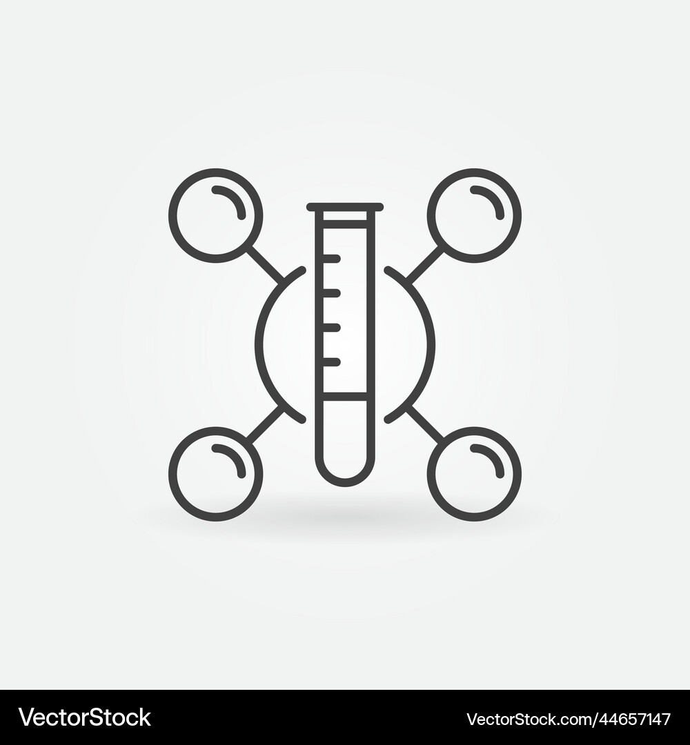 Chemical molecule and laboratory test tube Vector Image