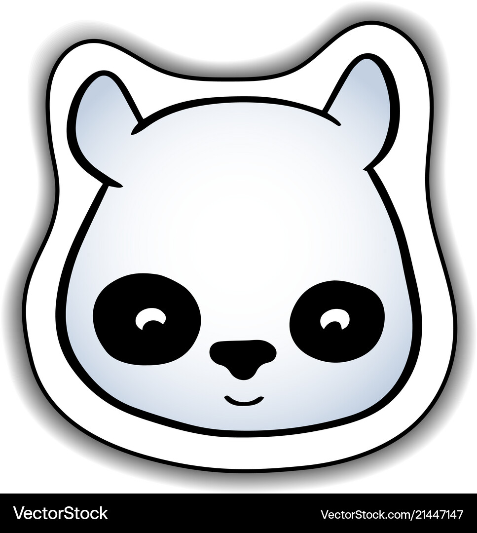 Cute panda animal face sticker Royalty Free Vector Image