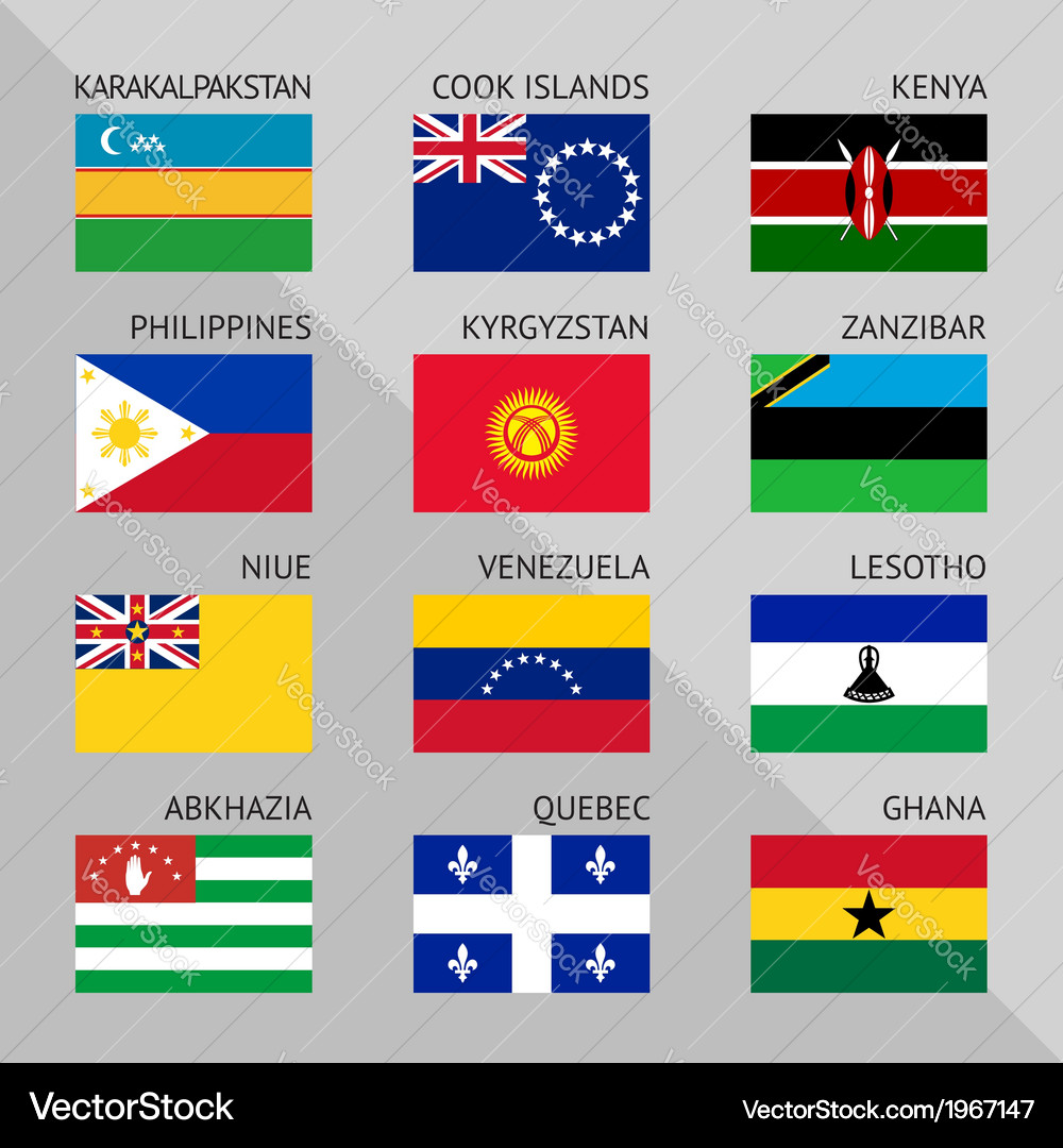 Flags of world flat set number 16 Royalty Free Vector Image
