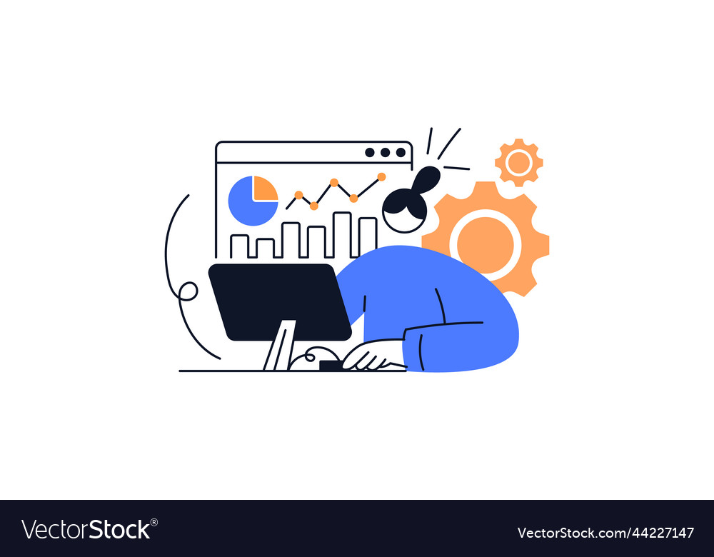 Flat design statistical and data analysis Vector Image